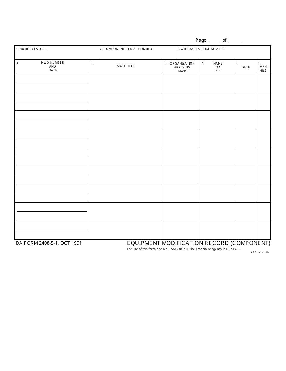 DA Form 2408-5-1 - Fill Out, Sign Online and Download Fillable PDF ...