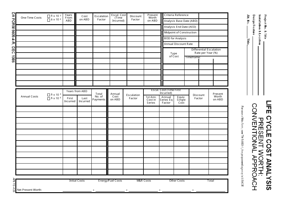 DA Form 5605-4-R - Fill Out, Sign Online and Download Printable PDF ...