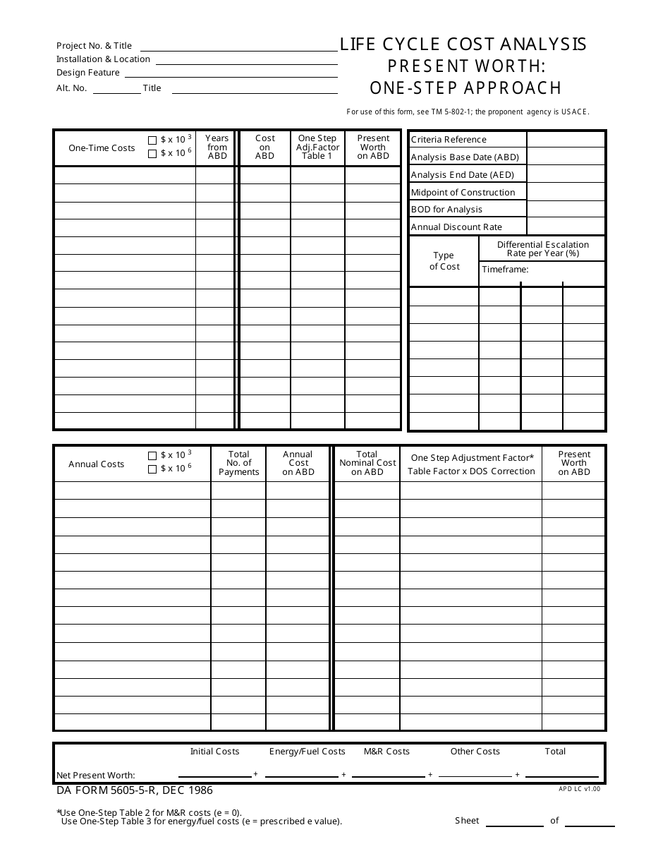 ENG Form 5605-5-R - Fill Out, Sign Online and Download Fillable PDF ...