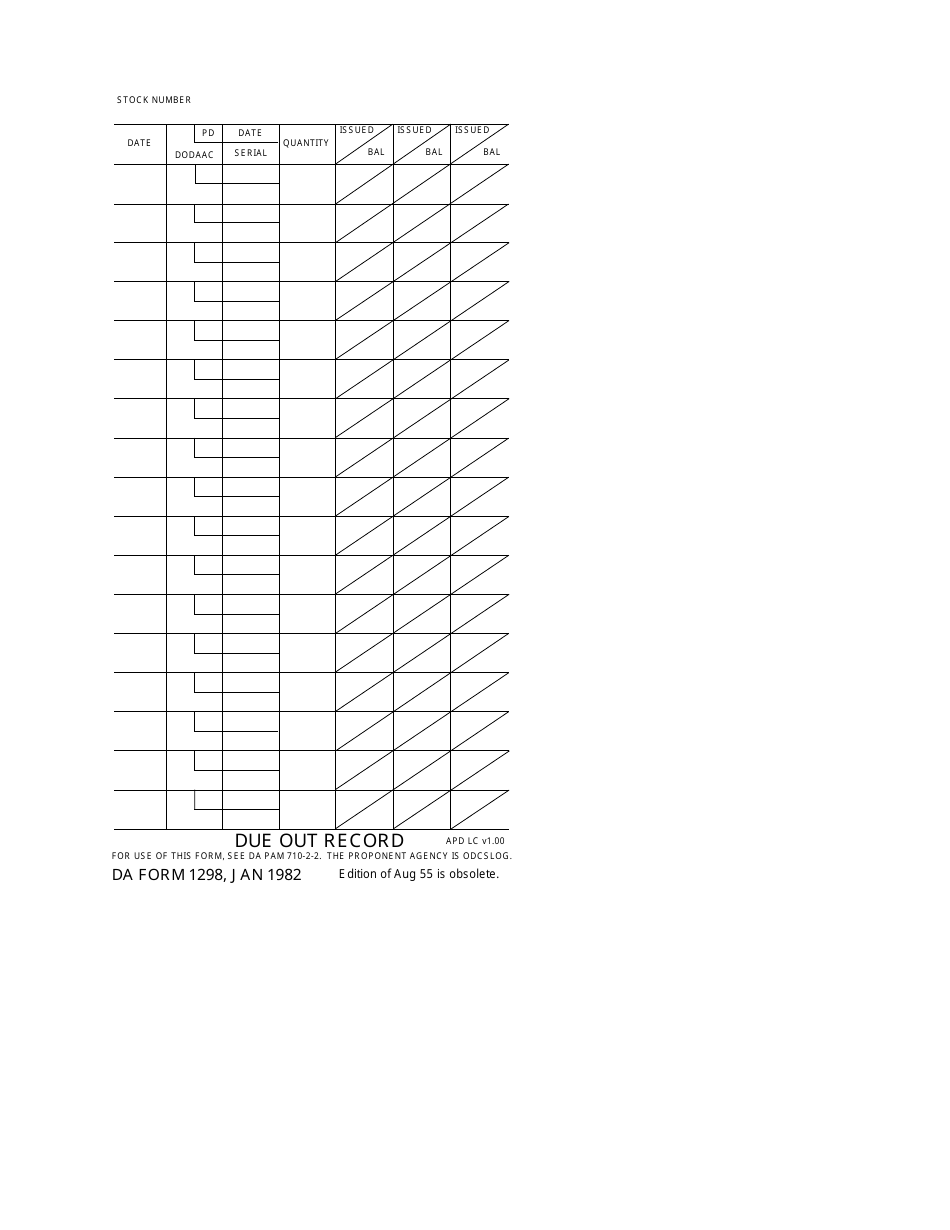 DA Form 1298 - Fill Out, Sign Online and Download Fillable PDF ...