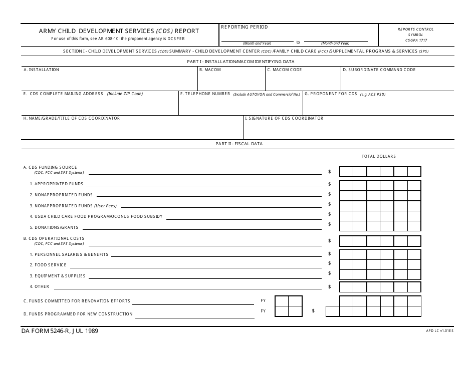 DA Form 5246-R - Fill Out, Sign Online and Download Fillable PDF ...