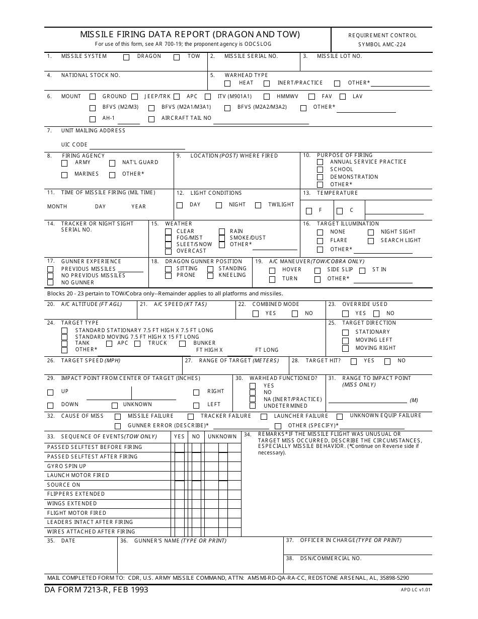 DA Form 7213 - Fill Out, Sign Online and Download Fillable PDF ...