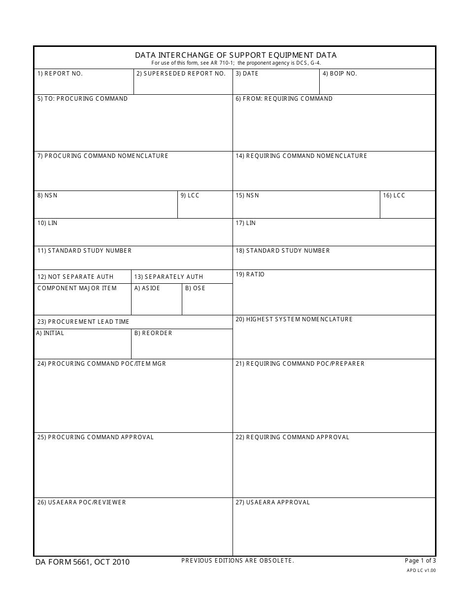 DA Form 5661 - Fill Out, Sign Online and Download Fillable PDF ...
