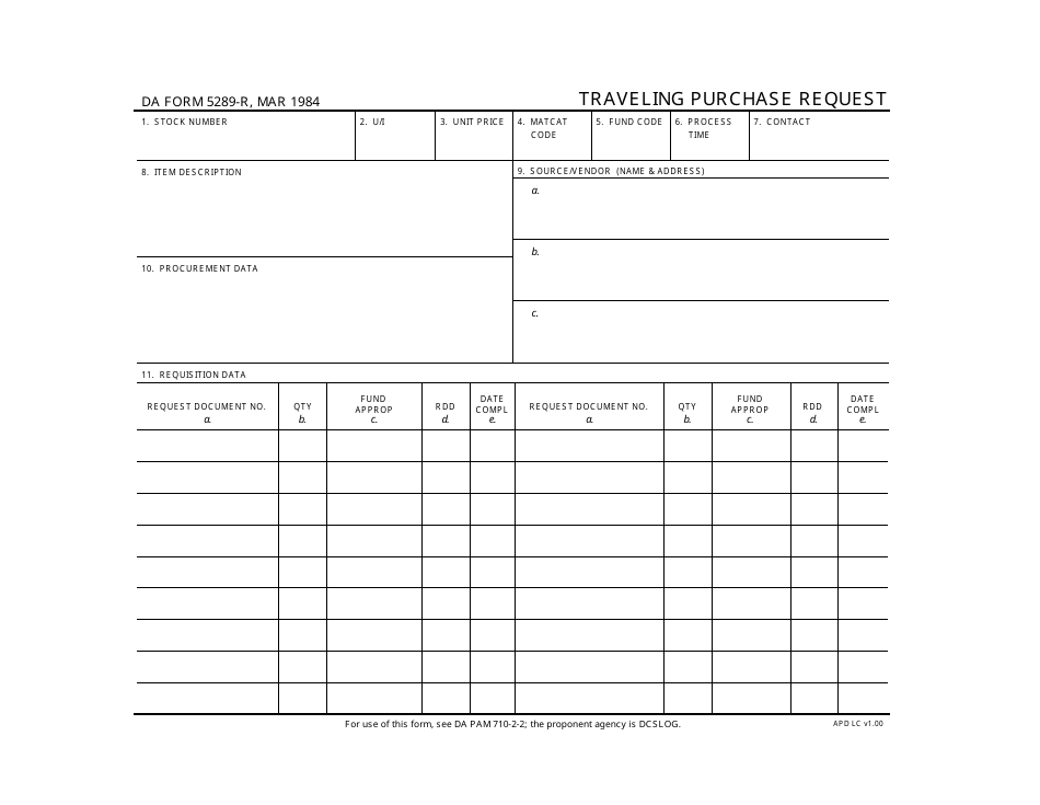 DA Form 5289-R - Fill Out, Sign Online and Download Fillable PDF ...