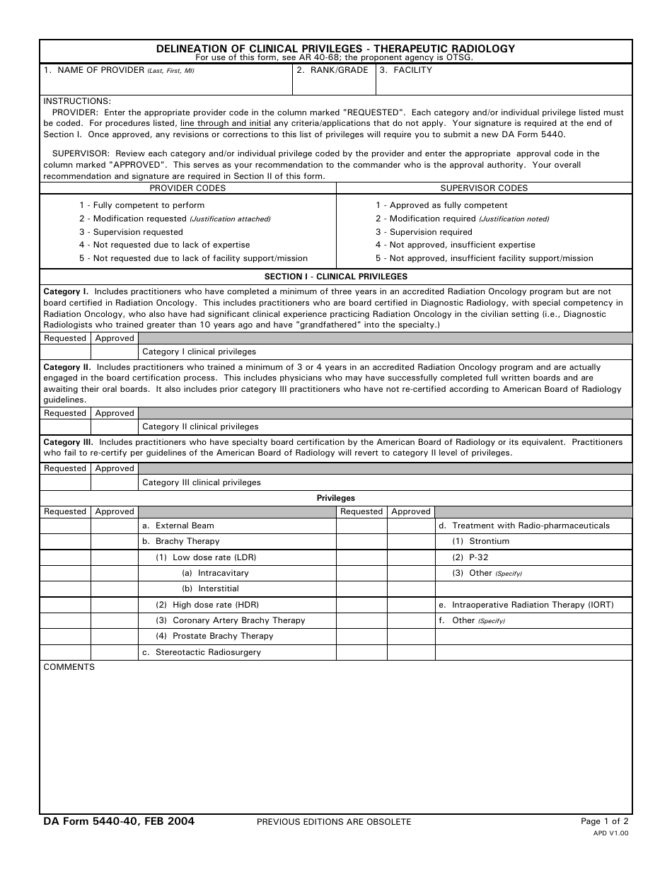 DA Form 5440-40 - Fill Out, Sign Online and Download Printable PDF ...