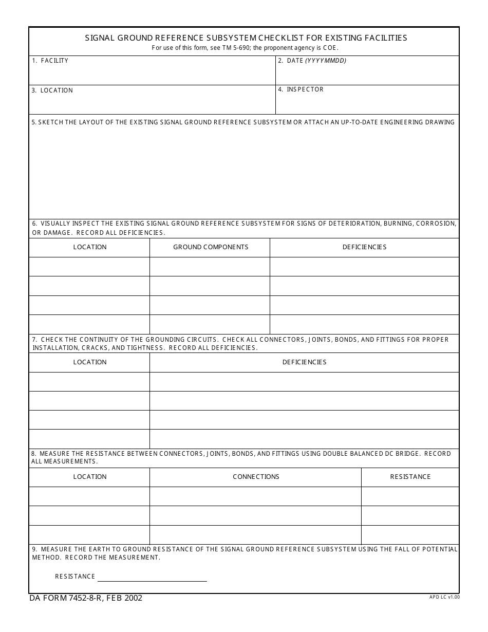 DA Form 7452-8-R - Fill Out, Sign Online and Download Fillable PDF ...