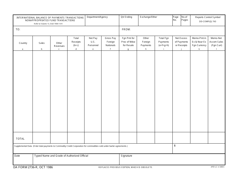 DA Form 2736-R - Fill Out, Sign Online and Download Fillable PDF | Templateroller
