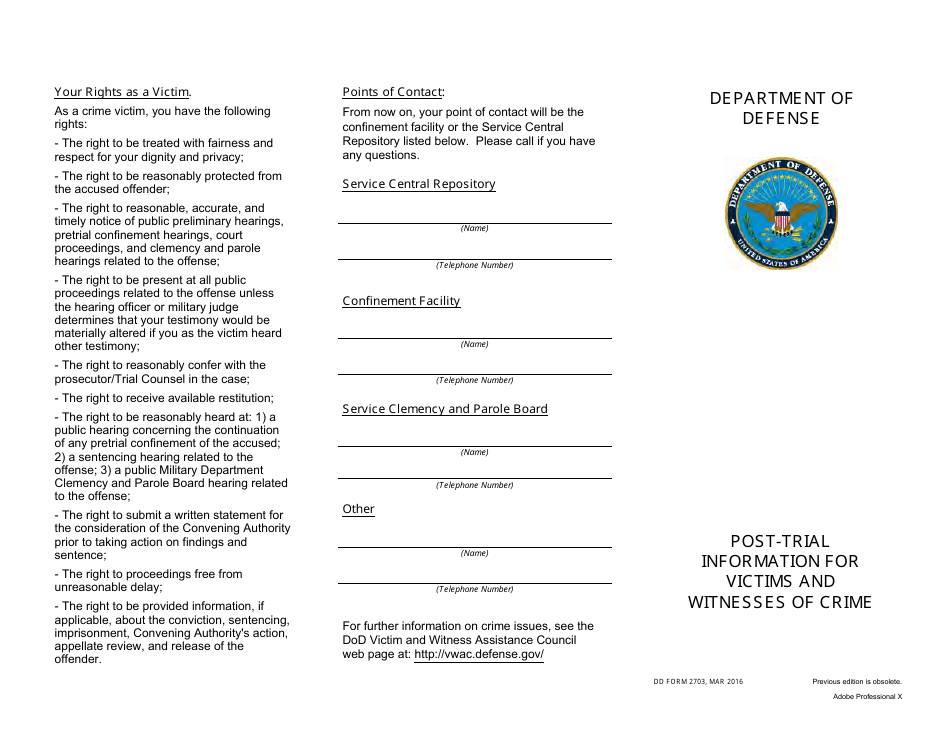 DD Form 2703 - Fill Out, Sign Online and Download Fillable PDF ...