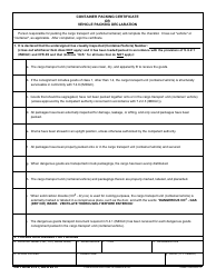 DD Form 2781 Download Fillable PDF, Container Packing Certificate or ...