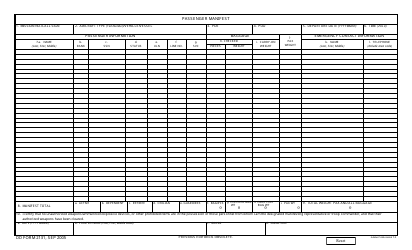 DD Form 2131 Download Fillable PDF or Fill Online Passenger Manifest ...