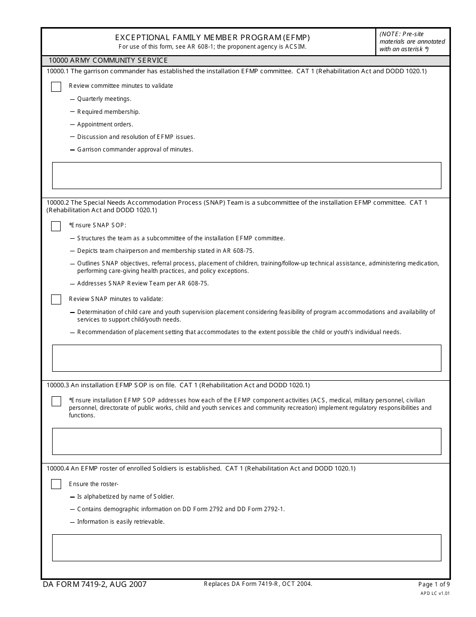 DA Form 7419-2 - Fill Out, Sign Online and Download Fillable PDF ...