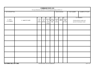 DA Form 1262 Download Fillable PDF or Fill Online Command Dive Log ...