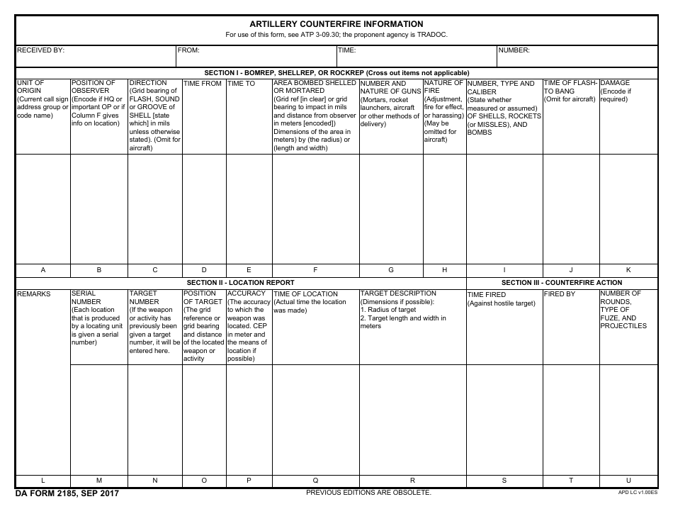 DA Form 2185 - Fill Out, Sign Online and Download Printable PDF ...