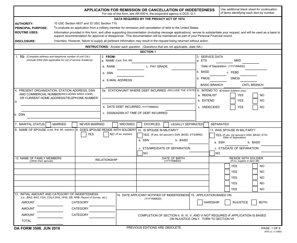 DA Form 3508 - Fill Out, Sign Online and Download Fillable PDF ...