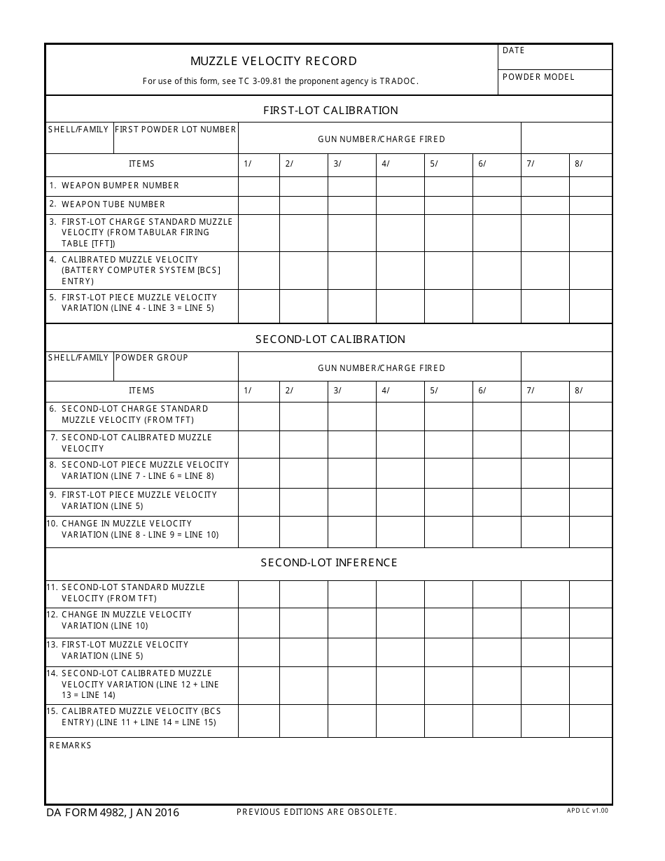 DA Form 4982 - Fill Out, Sign Online and Download Fillable PDF ...