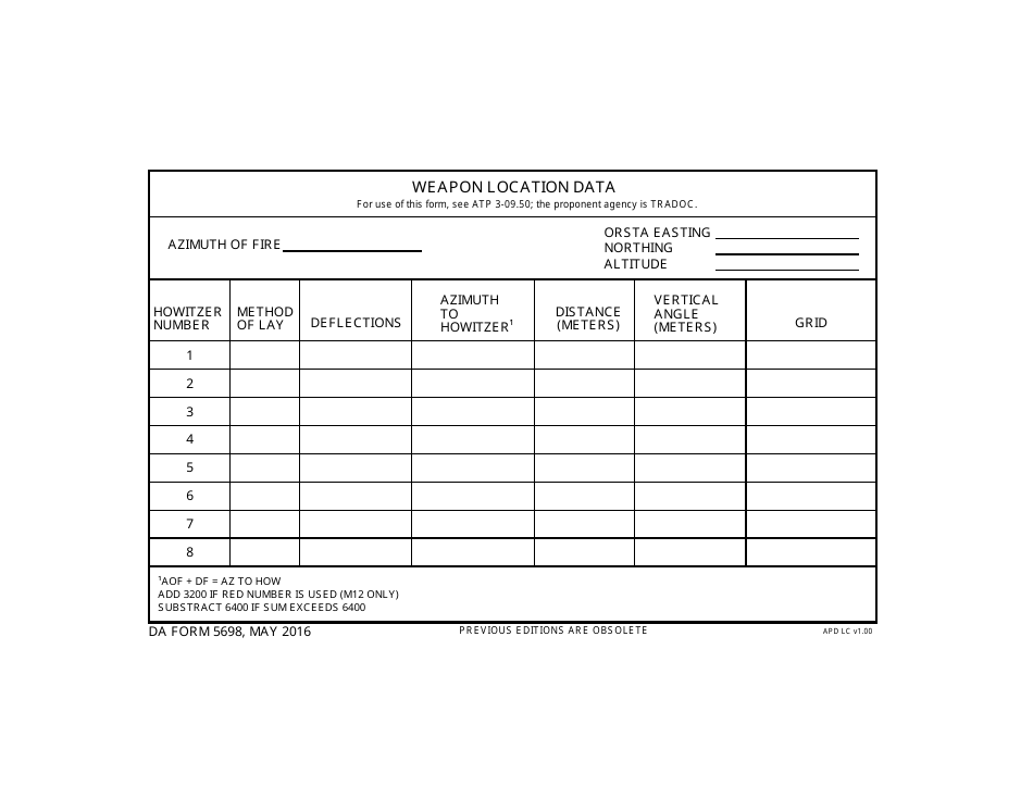 DA Form 5698 - Fill Out, Sign Online and Download Fillable PDF ...