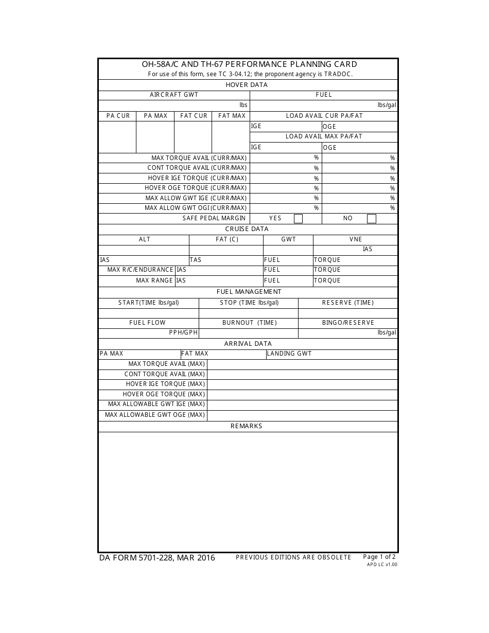 DA Form 5701-228 - Fill Out, Sign Online and Download Fillable PDF ...
