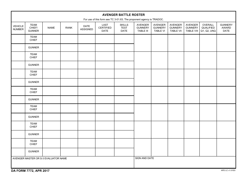 DA Form 7772 - Fill Out, Sign Online and Download Fillable PDF ...