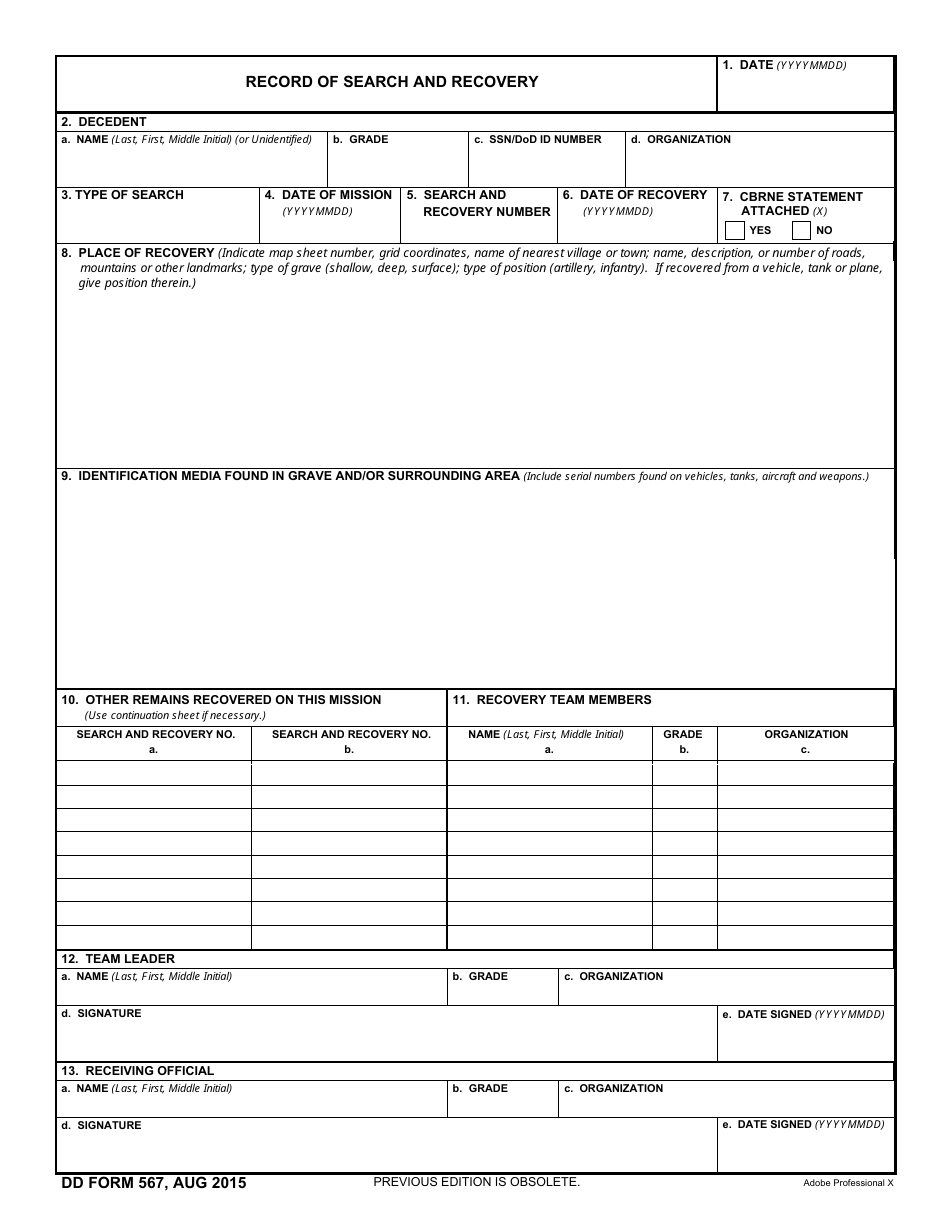 DD Form 567 - Fill Out, Sign Online and Download Fillable PDF ...