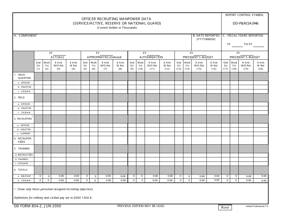 DD Form 804-2 - Fill Out, Sign Online and Download Fillable PDF ...