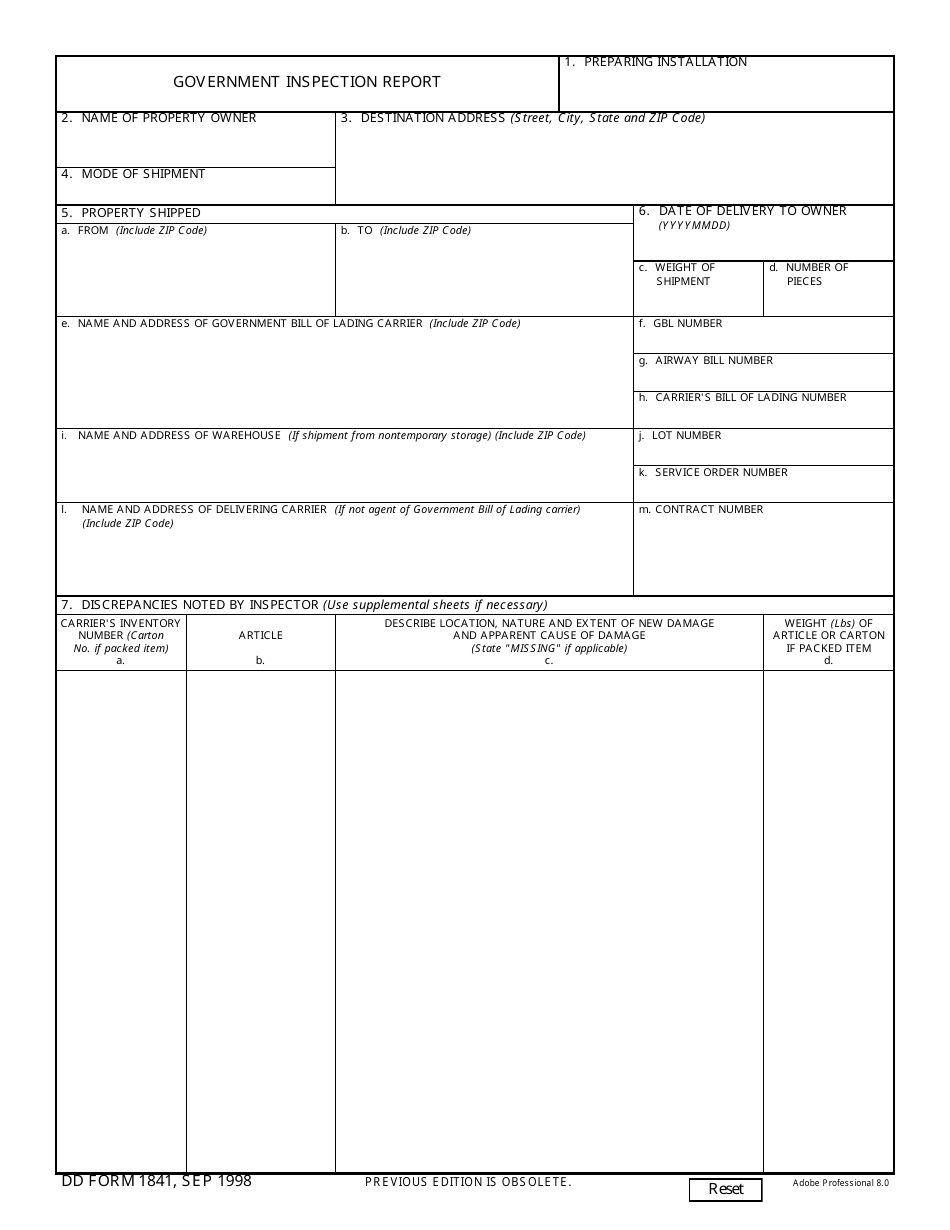 DD Form 1841 - Fill Out, Sign Online and Download Fillable PDF ...