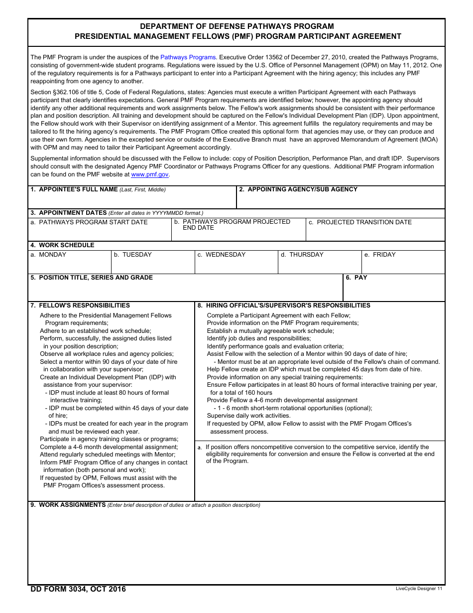 DD Form 3034 - Fill Out, Sign Online and Download Fillable PDF ...
