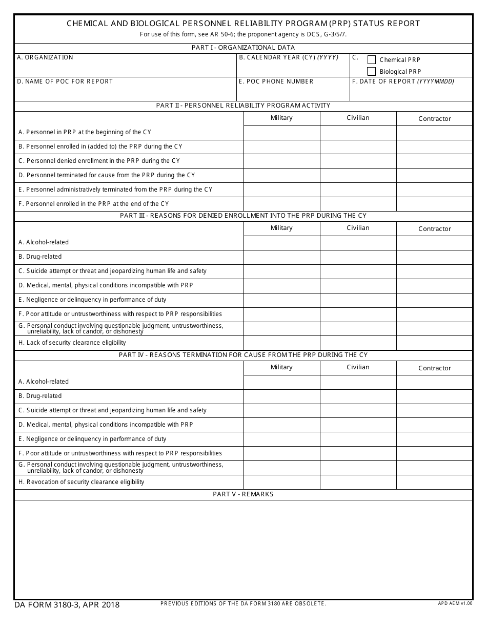 DA Form 3180-3 - Fill Out, Sign Online and Download Fillable PDF ...