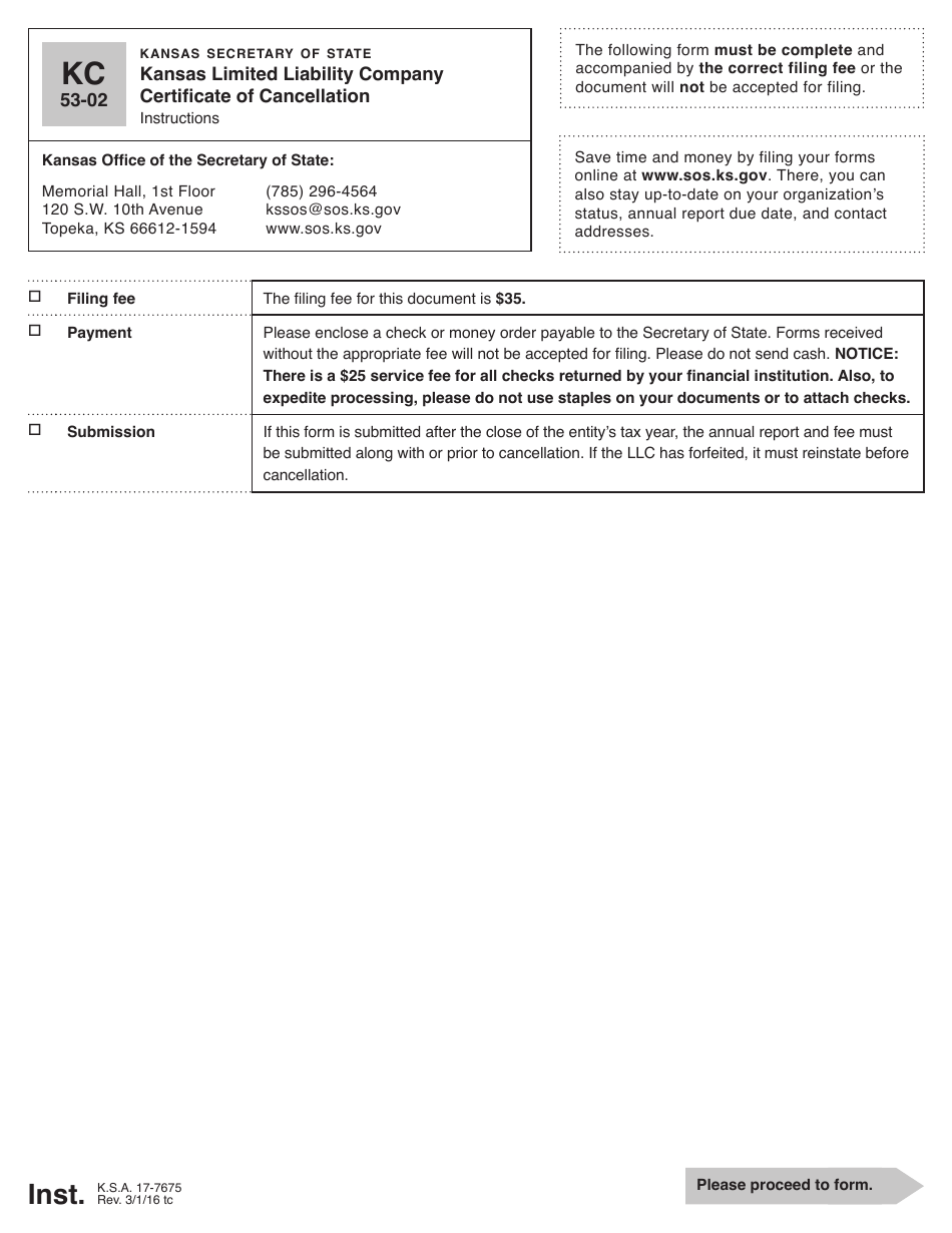 Form KC53-02 - Fill Out, Sign Online and Download Fillable PDF, Kansas ...