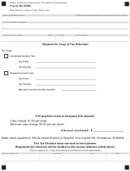 Rhode Island Cori Request Form (Ma Residents Only) Download Fillable ...
