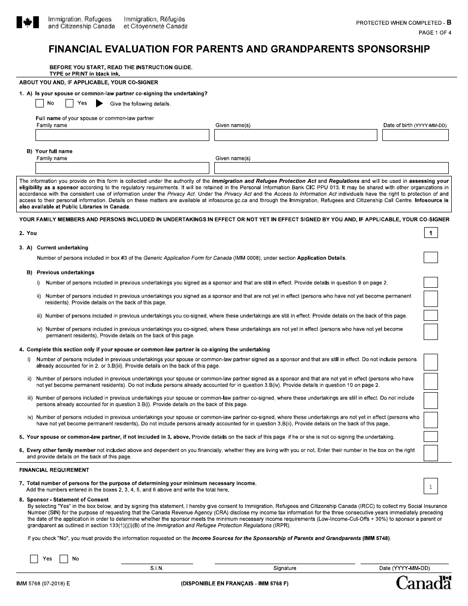 Form IMM5768 - Fill Out, Sign Online and Download Fillable PDF, Canada ...
