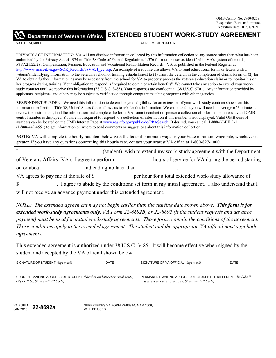 VA Form 22-8692A - Fill Out, Sign Online and Download Fillable PDF ...