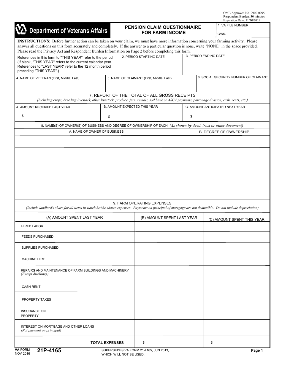 VA Form 21P-4165 - Fill Out, Sign Online and Download Fillable PDF | Templateroller