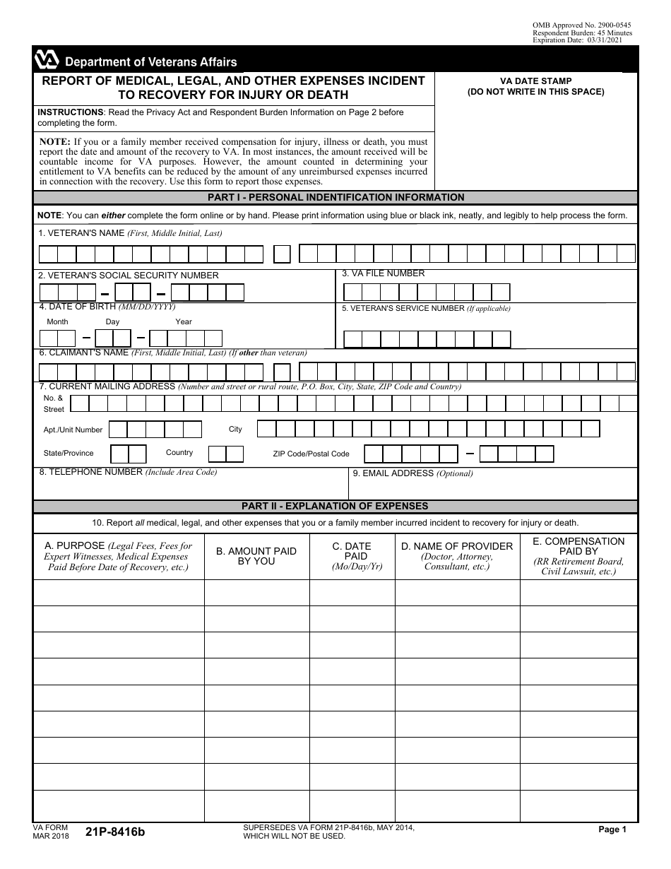 VA Form 21P 8416B Fill Out Sign Online And Download Fillable PDF VA Form 21P 8416B Fill Out Sign Online And Download Fillable PDF