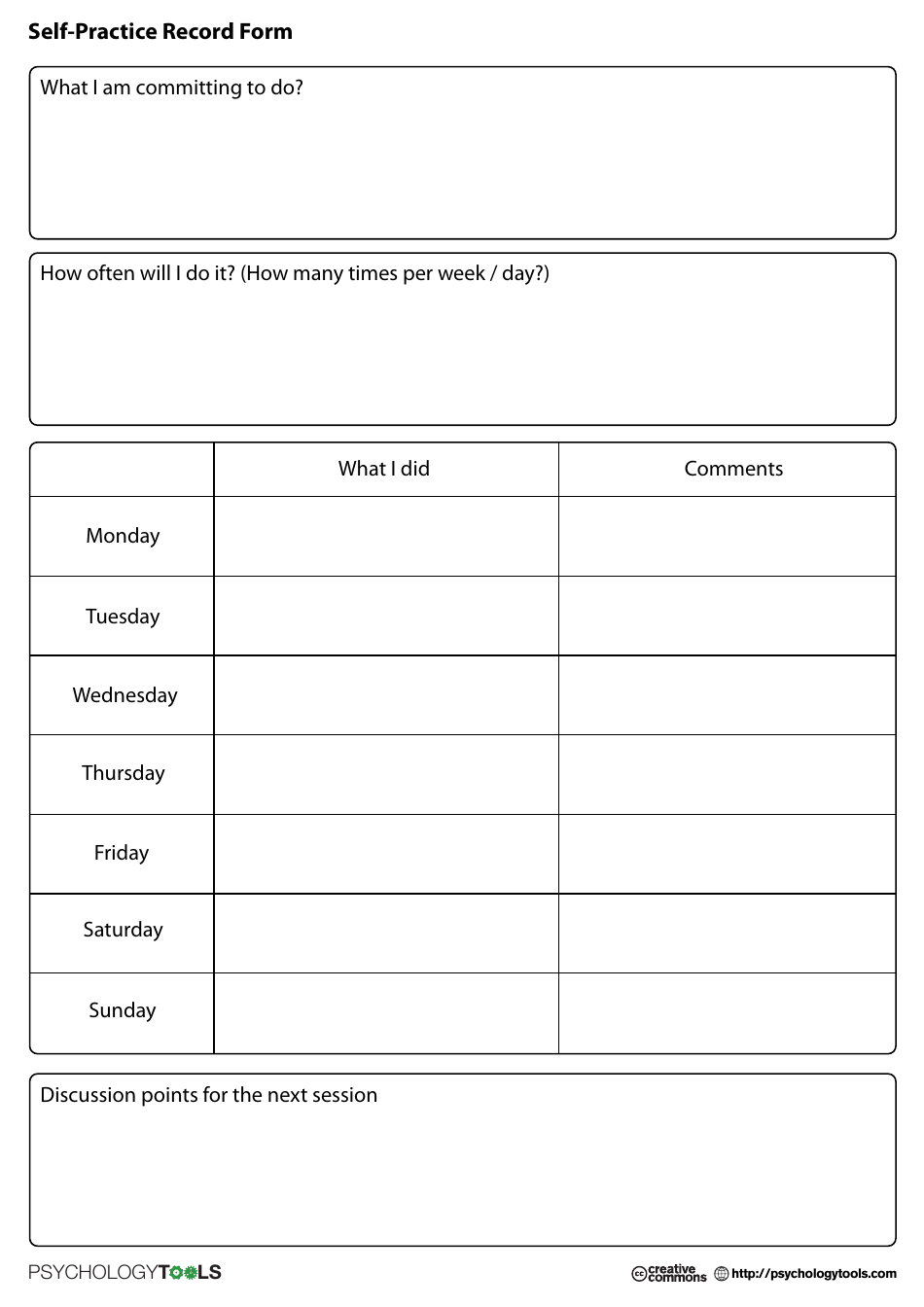 Self-practice Record Form - Fill Out, Sign Online and Download PDF ...