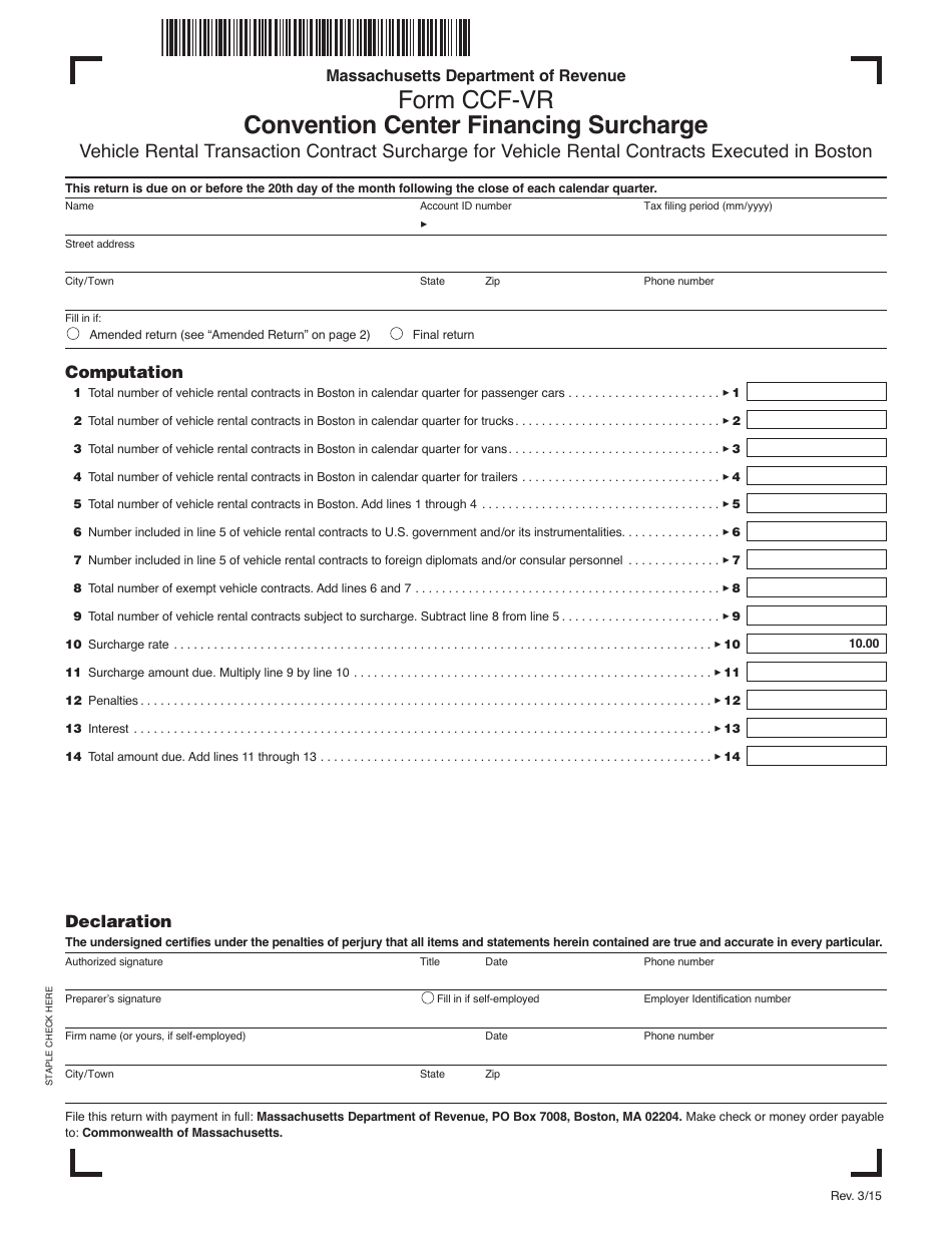 Form CCF-VR - Fill Out, Sign Online and Download Printable PDF ...