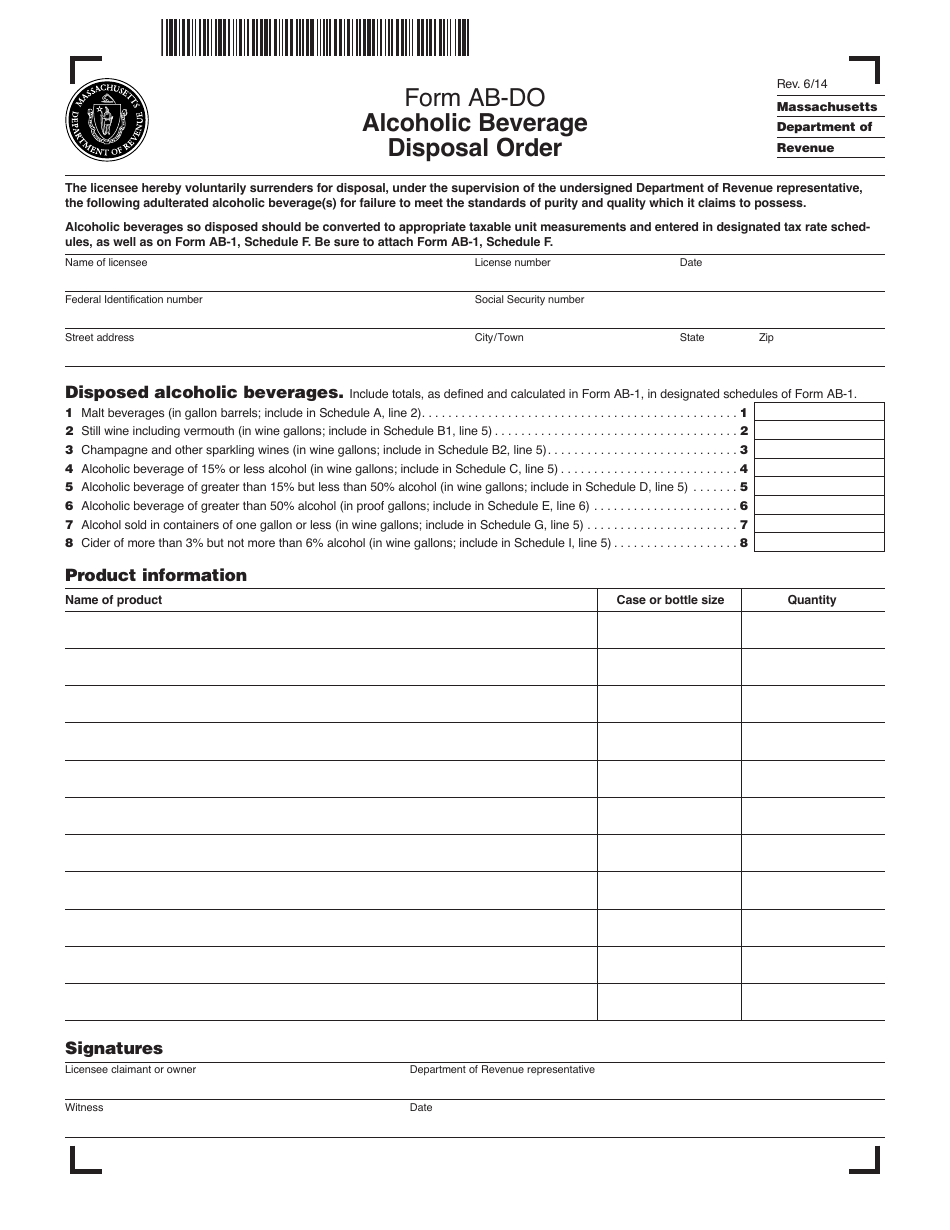 Form AB-DO - Fill Out, Sign Online and Download Printable PDF ...