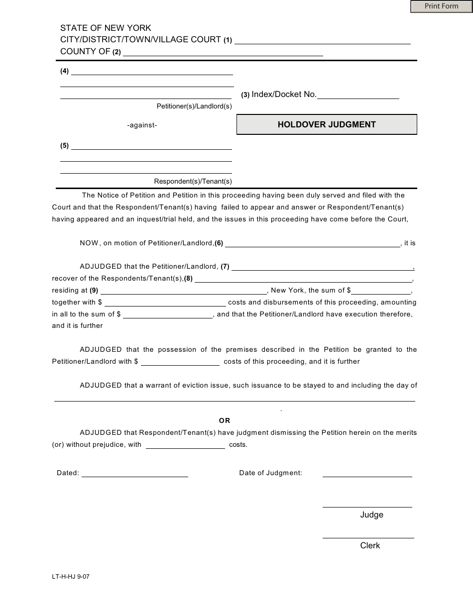 Form LT-H-HJ - Fill Out, Sign Online and Download Printable PDF, New ...