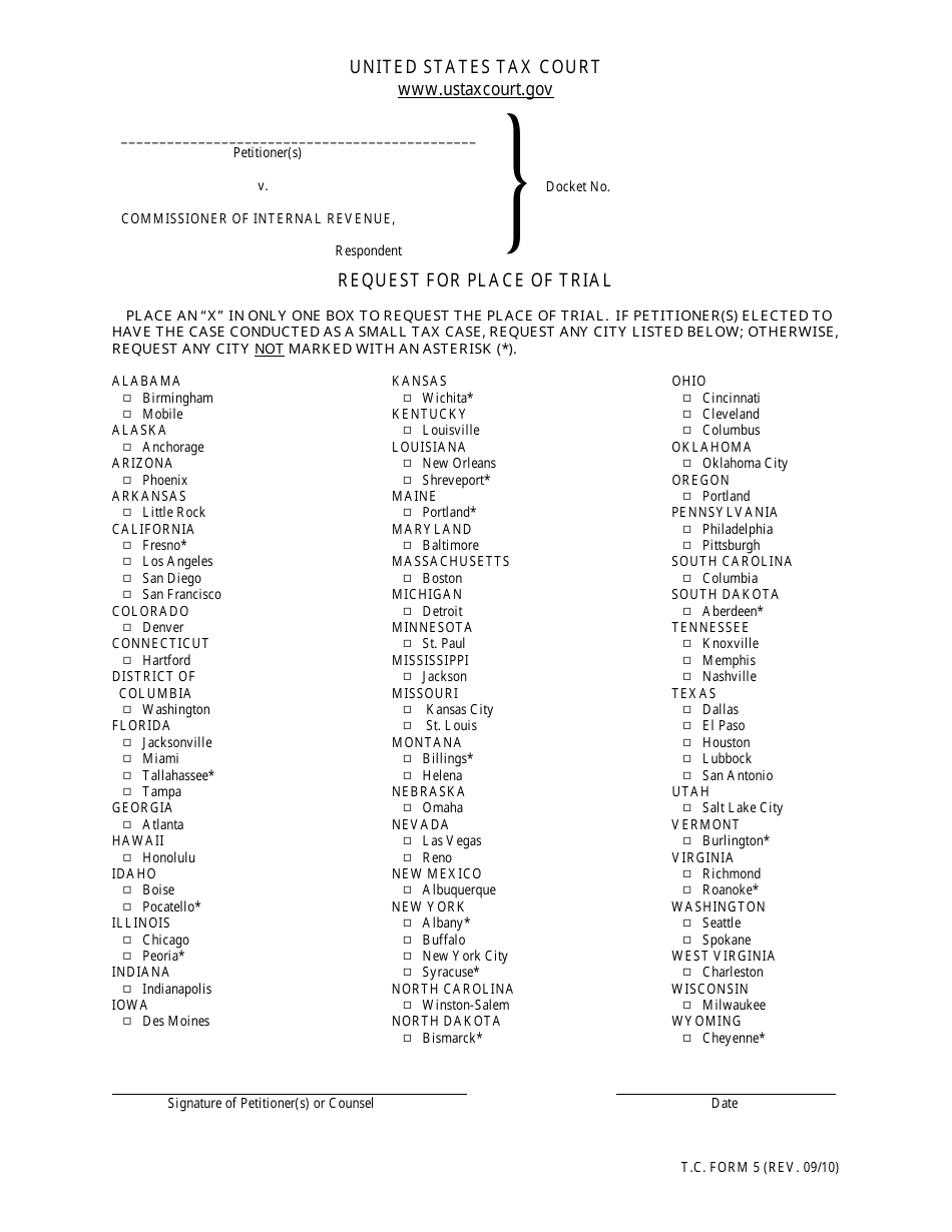 T.C. Form 5 - Fill Out, Sign Online and Download Fillable PDF ...