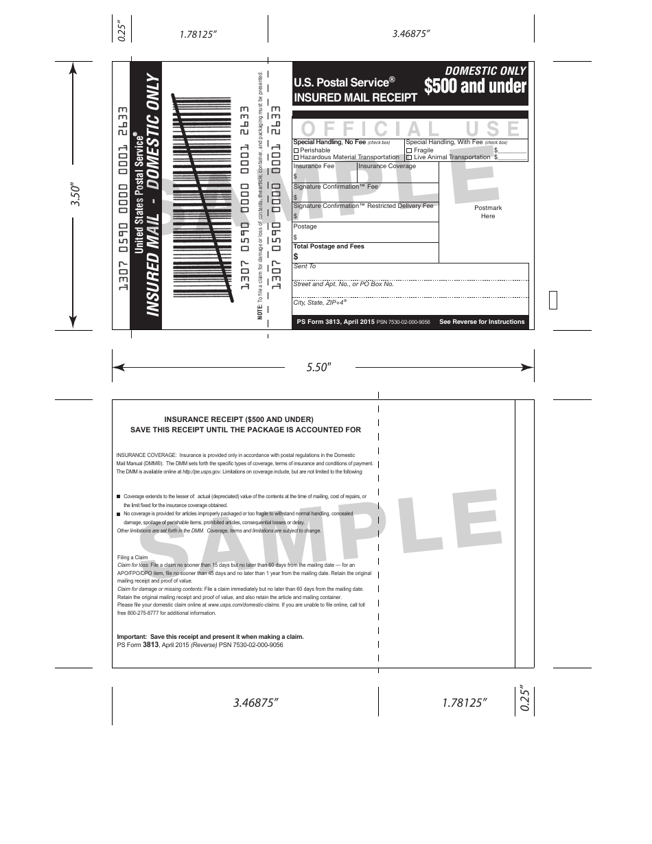 Sample PS Form 3813 - Fill Out, Sign Online and Download Printable PDF ...