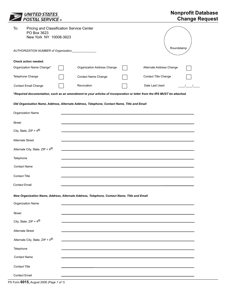 PS Form 6015 - Fill Out, Sign Online and Download Printable PDF ...