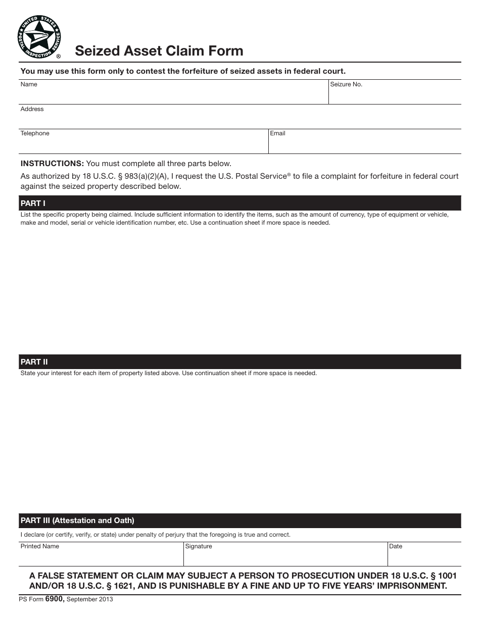 PS Form 6900 - Fill Out, Sign Online and Download Printable PDF ...