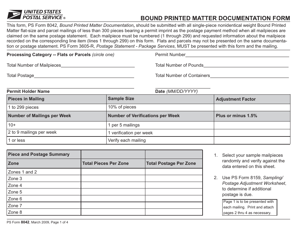 PS Form 8042 - Fill Out, Sign Online and Download Printable PDF ...