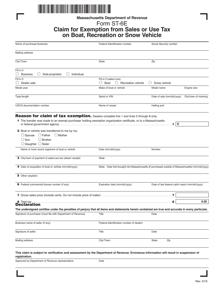 Form ST-6E - Fill Out, Sign Online and Download Printable PDF ...