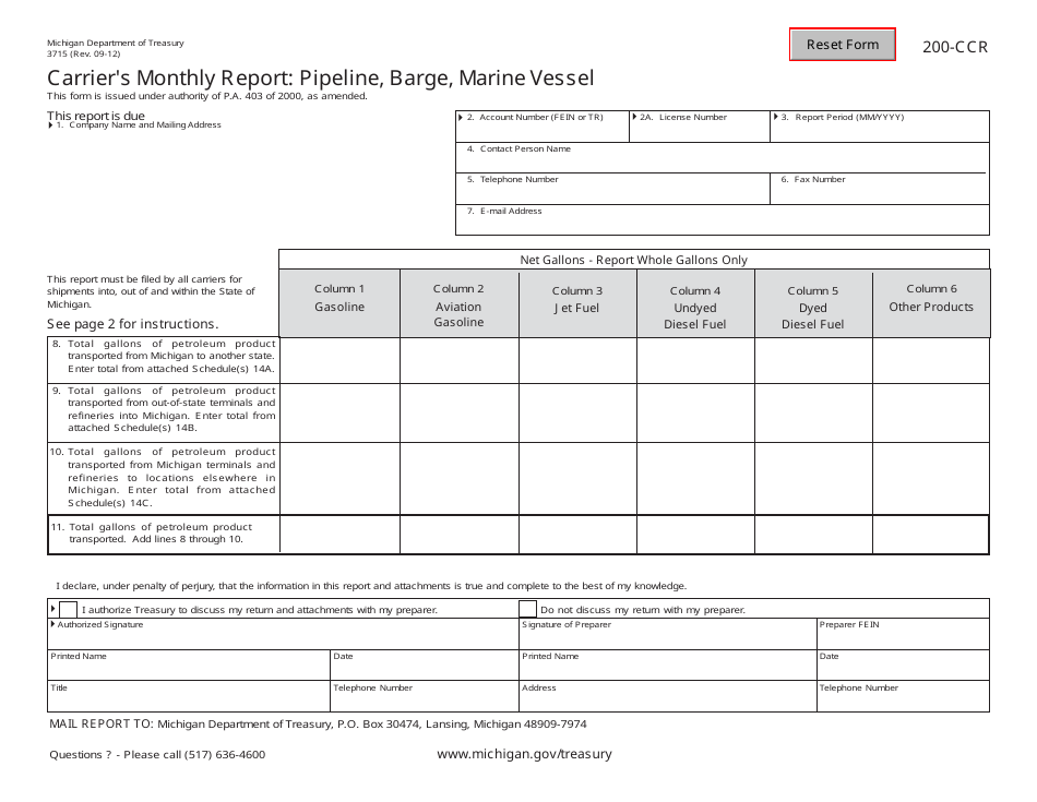 Form 3715 (200-CCR) - Fill Out, Sign Online and Download Fillable PDF ...