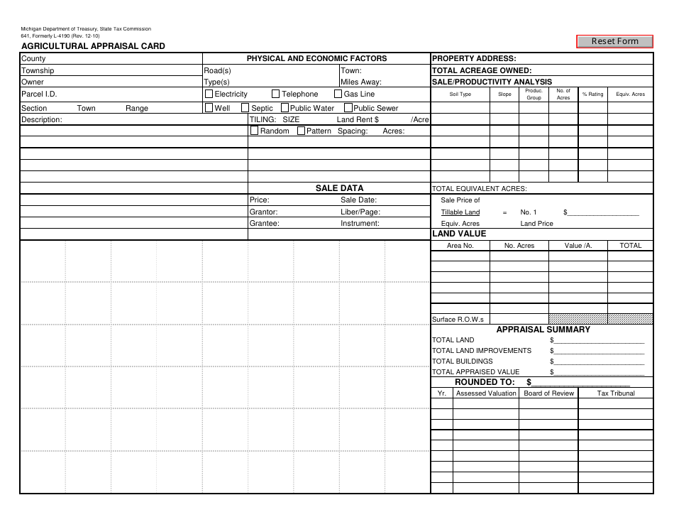 Form 641 - Fill Out, Sign Online and Download Fillable PDF, Michigan ...