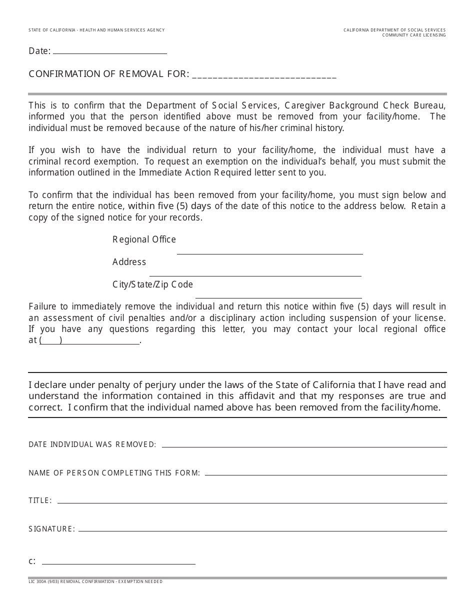 Form LIC300A - Fill Out, Sign Online and Download Fillable PDF ...