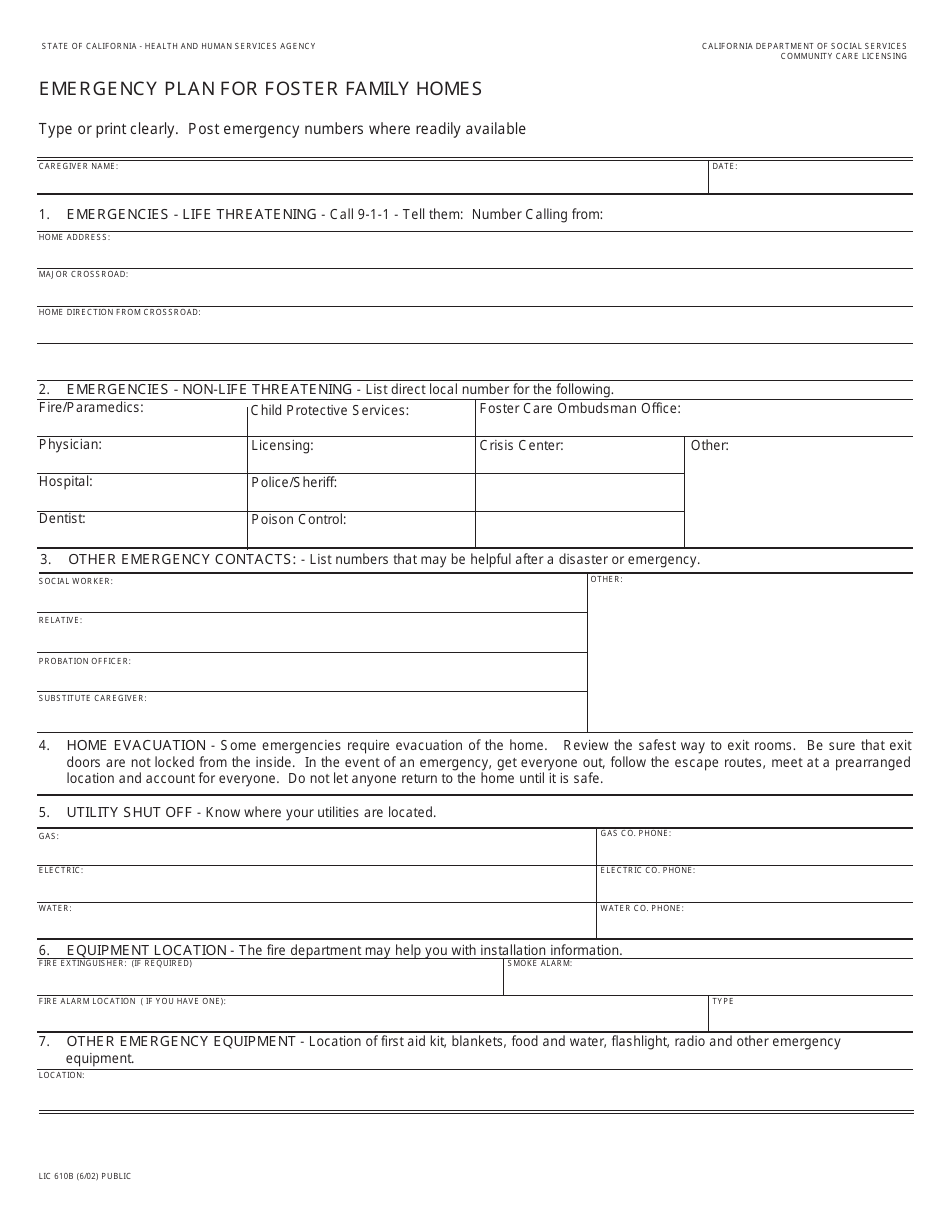 Form LIC610B - Fill Out, Sign Online and Download Fillable PDF ...