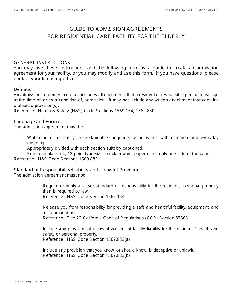 Form LIC604A - Fill Out, Sign Online and Download Fillable PDF ...