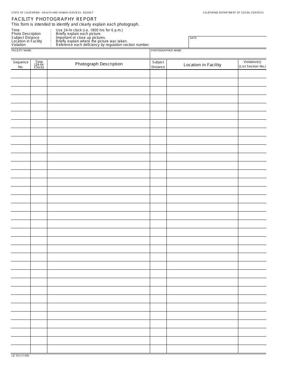 Form LIC813 - Fill Out, Sign Online and Download Fillable PDF ...