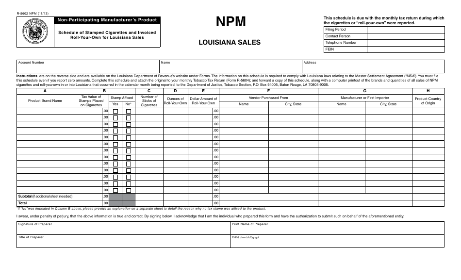 Form R-5602 NPM - Fill Out, Sign Online and Download Fillable PDF ...